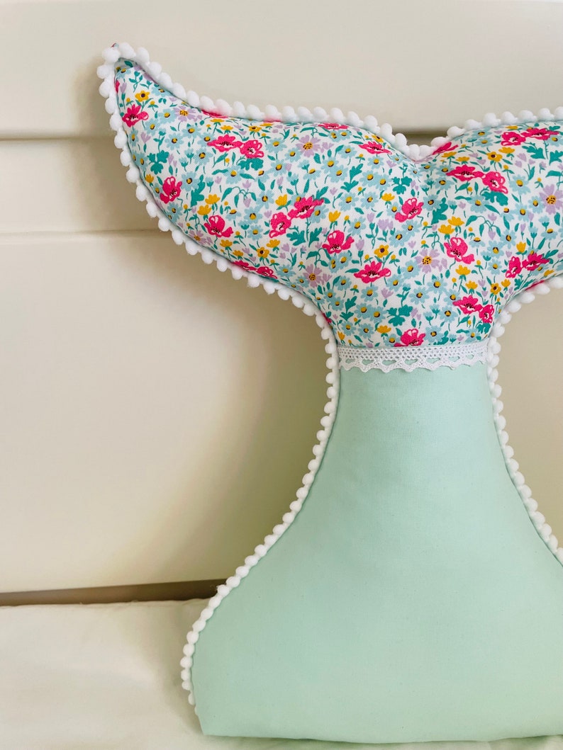 Mermaid Tail Pillow, Decorative Cushion for Girls Room Decor, Under the ...