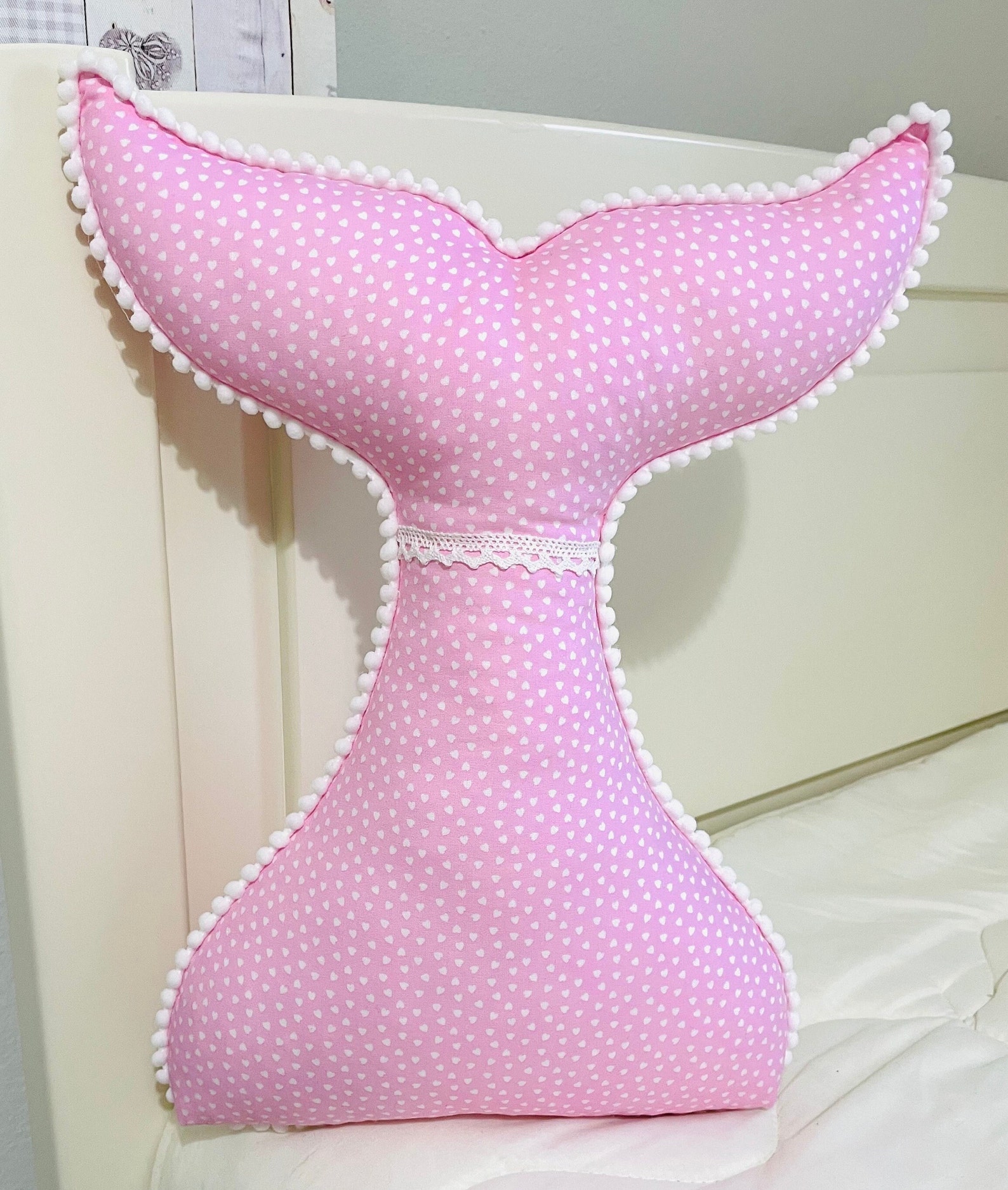 Mermaid Tail Pillow, Decorative Cushion for Girls Room Decor, Under the ...