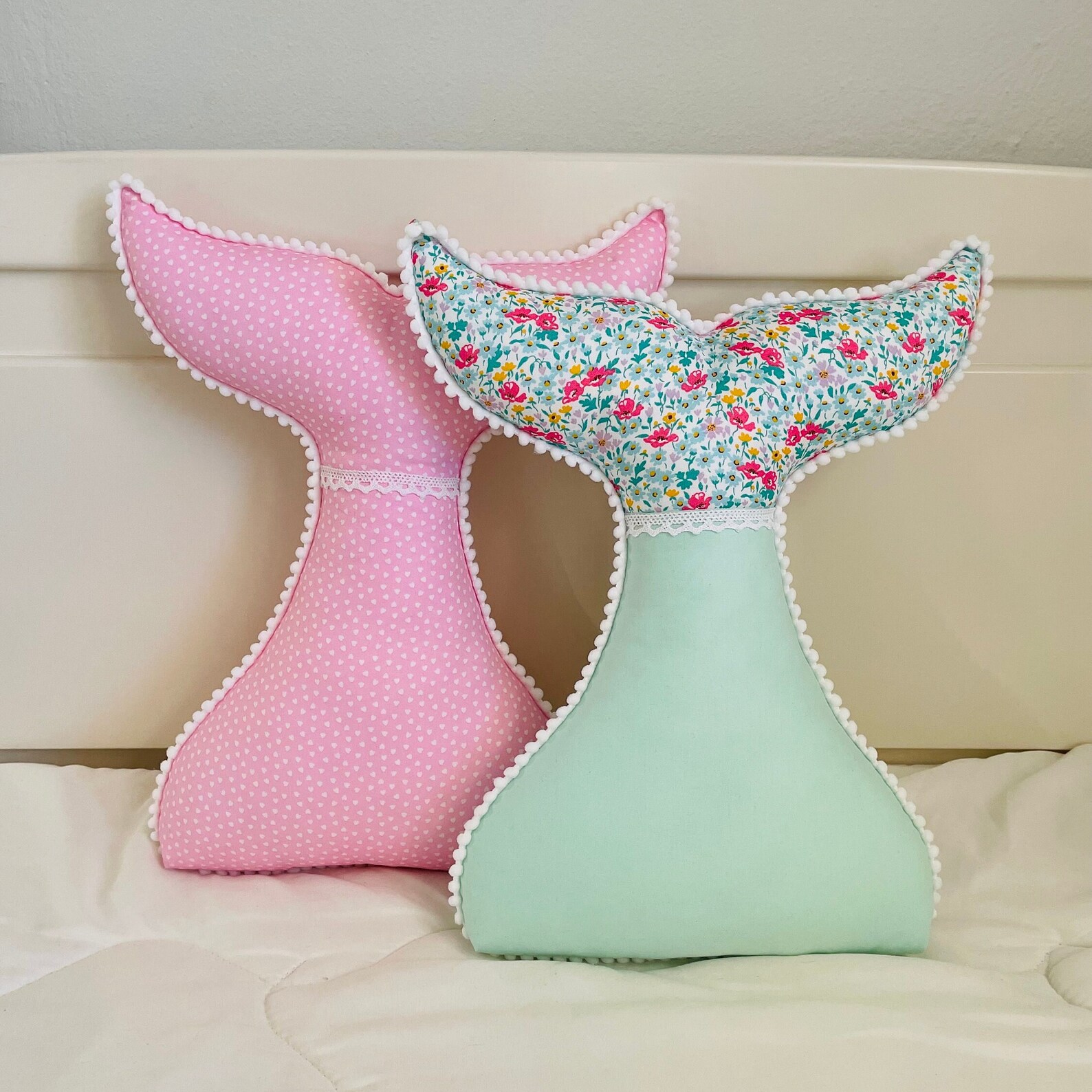 Mermaid Tail Pillow, Decorative Cushion for Girls Room Decor, Under the ...