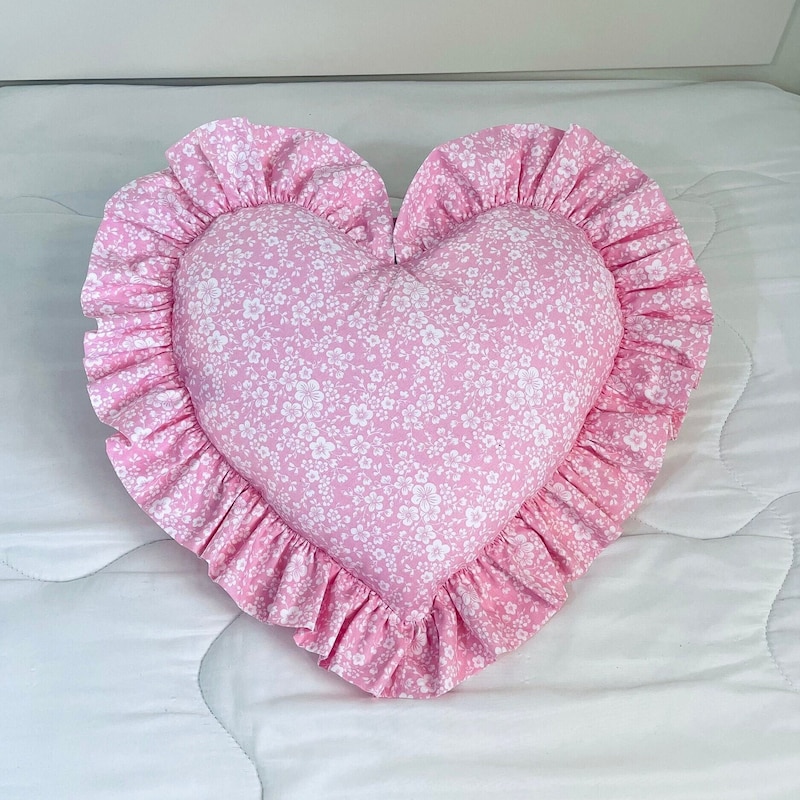 Satin Ruffle Pillow - Etsy