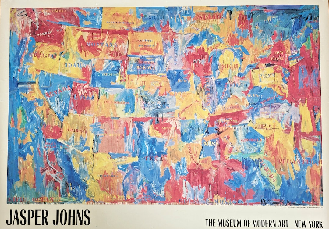 Jasper Johns Poster Original Map Moma Nyc 66 7/8in X 47 3/16in Rare - Etsy