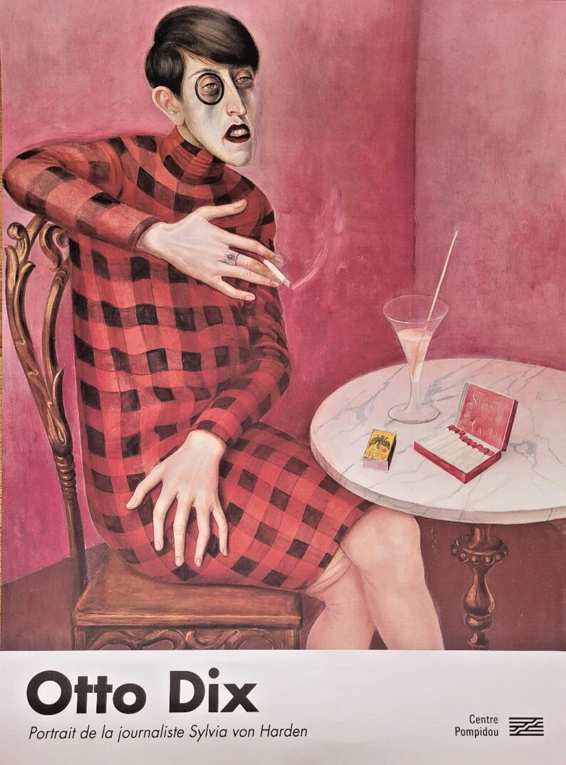 Otto Dix - Poster Original - Sylvia Von Harden - Centre Pompidou Paris ...