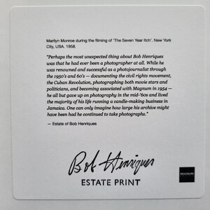 Bob Henriques - Estate Stamped Photo - Magnum Square Print Limited ...