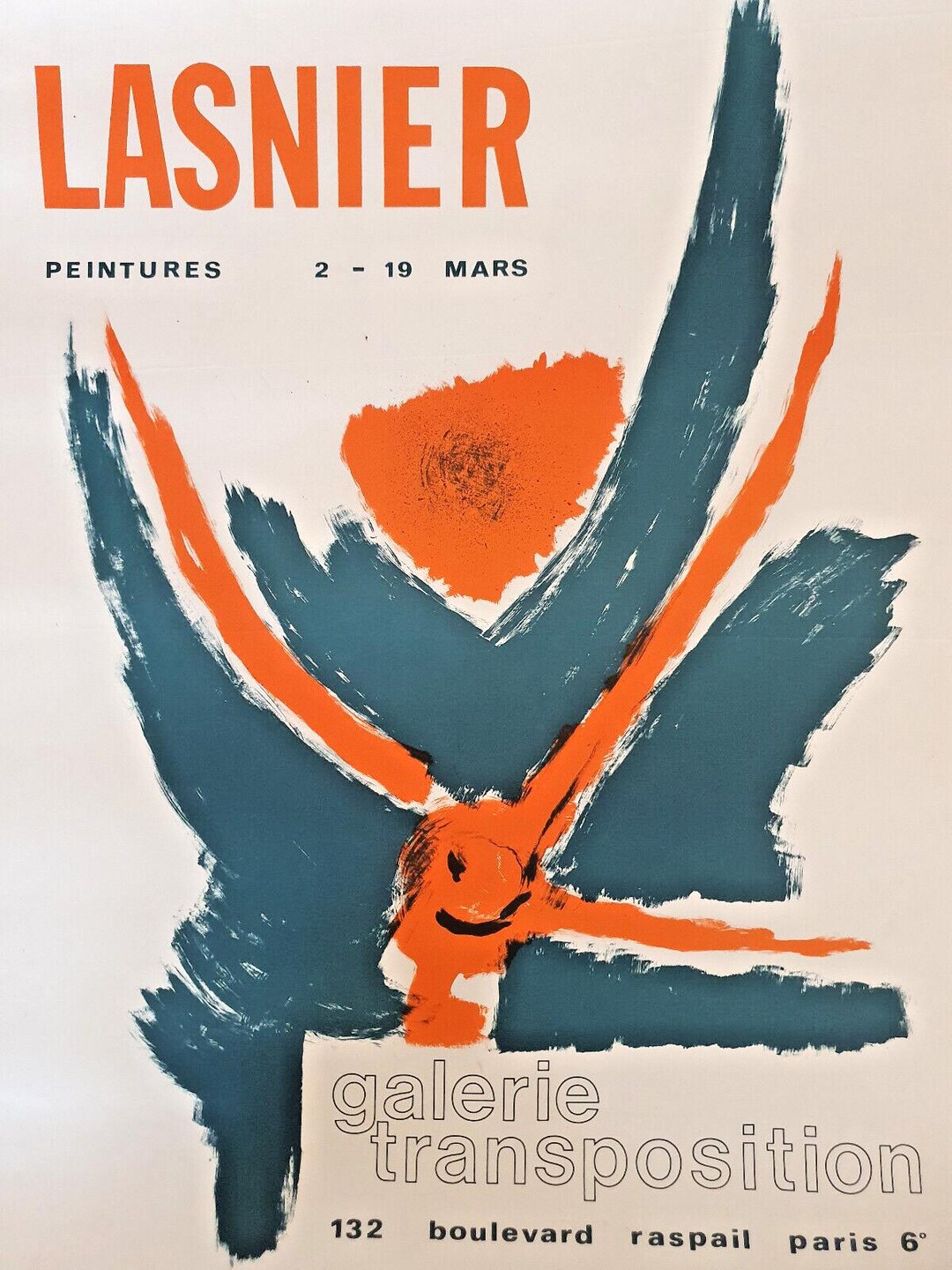 Jean Maurice Lasnier - Poster Original Exhibition - Transposition Paris ...
