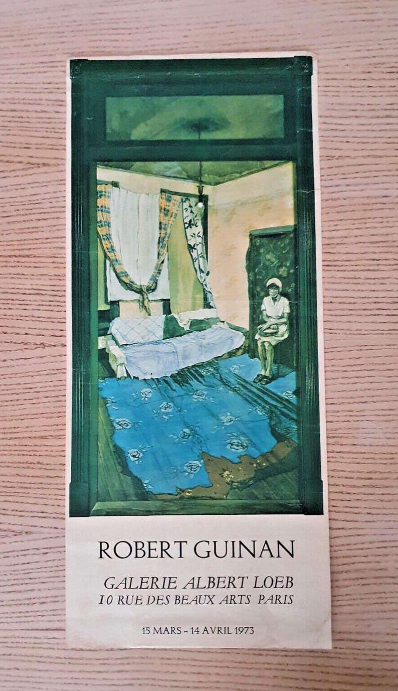 Robert Guinan Poster Original Exhibition Gallery Albert Loeb Paris 1973 ...