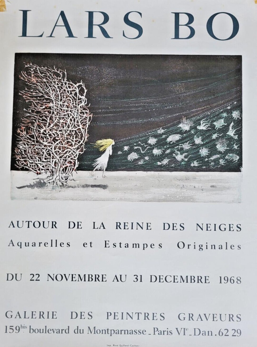 Lars Bo - Poster Original Exhibition - La Reine Des Neiges - Frozen - G ...