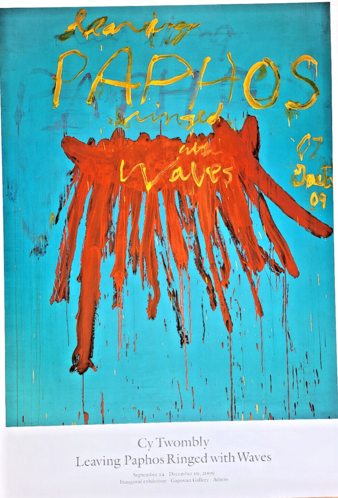 Cy Twombly - Original Exhibition Poster - Gagosian Athens - 2009 - Etsy