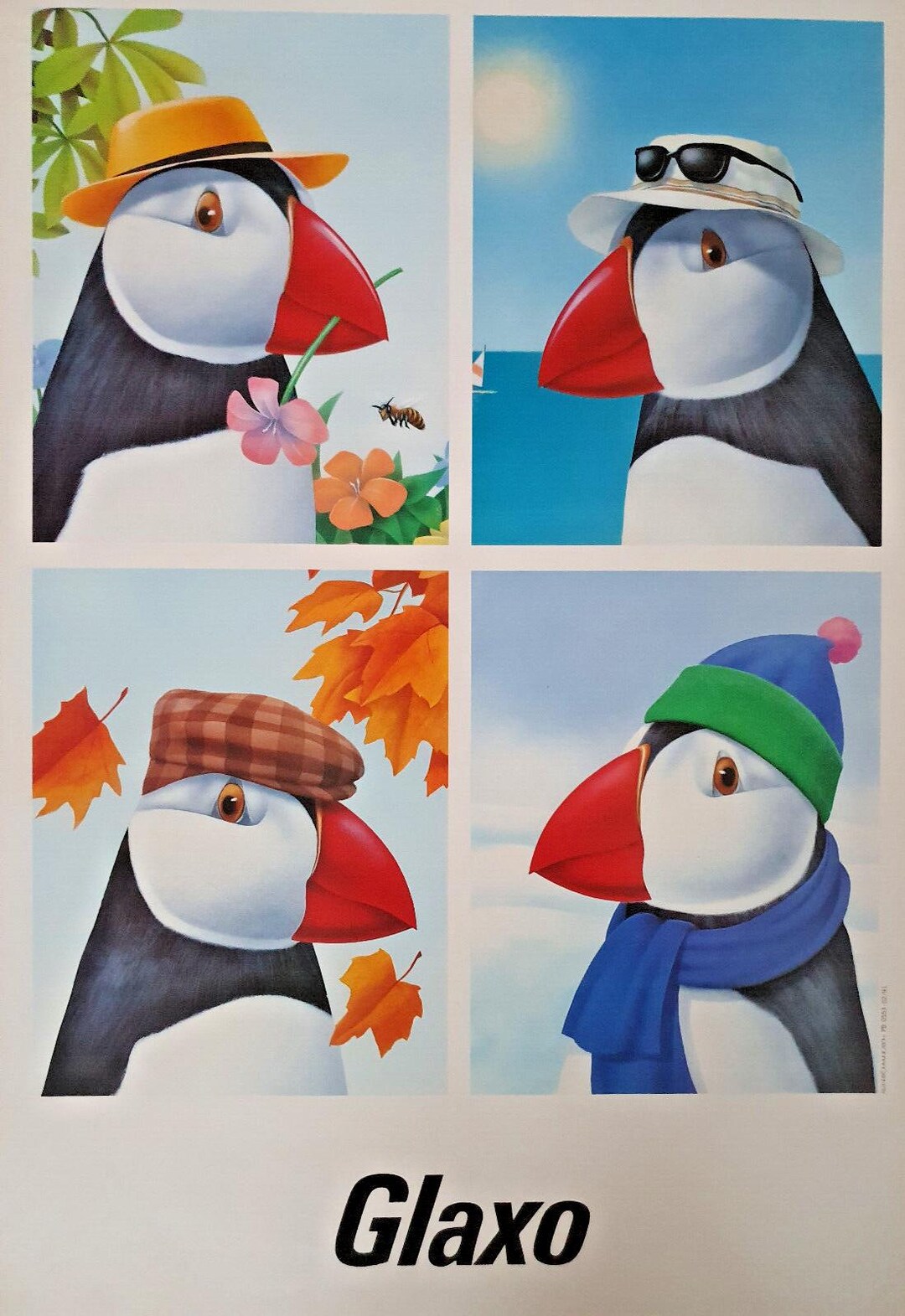 Glaxo - Poster Advertising Original - Penguin - Gsk - 80'S - Etsy