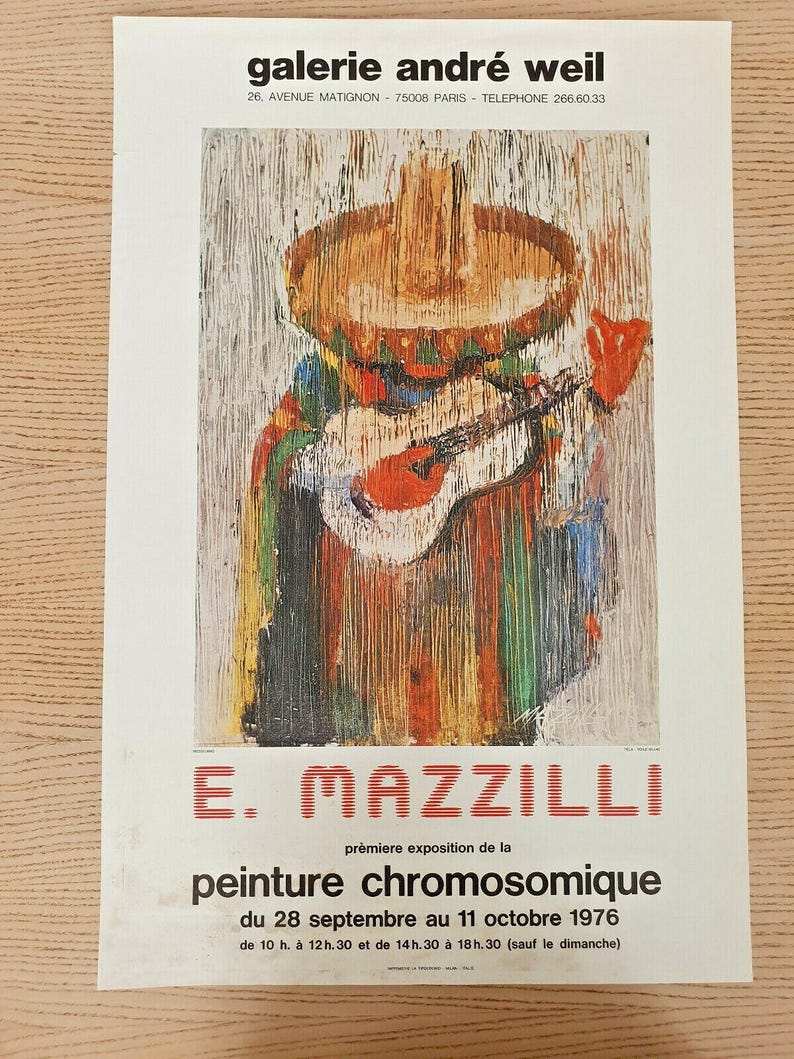 E. Mazzilli Original Exhibition Poster Gallery André Weil Poster 1976 ...