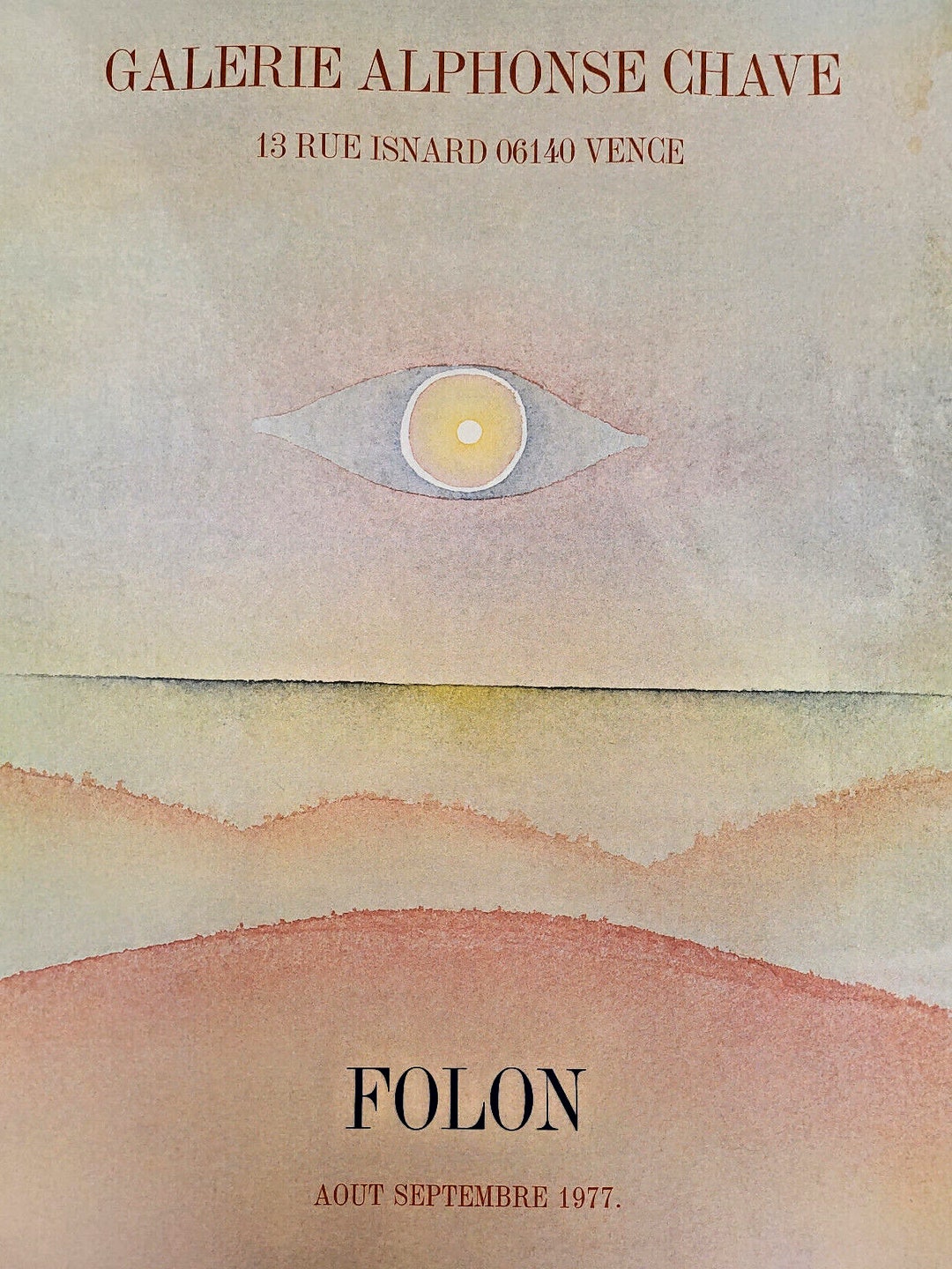 Jean-michel Folon - Original Exhibition Poster - Afffiche - Vence ...