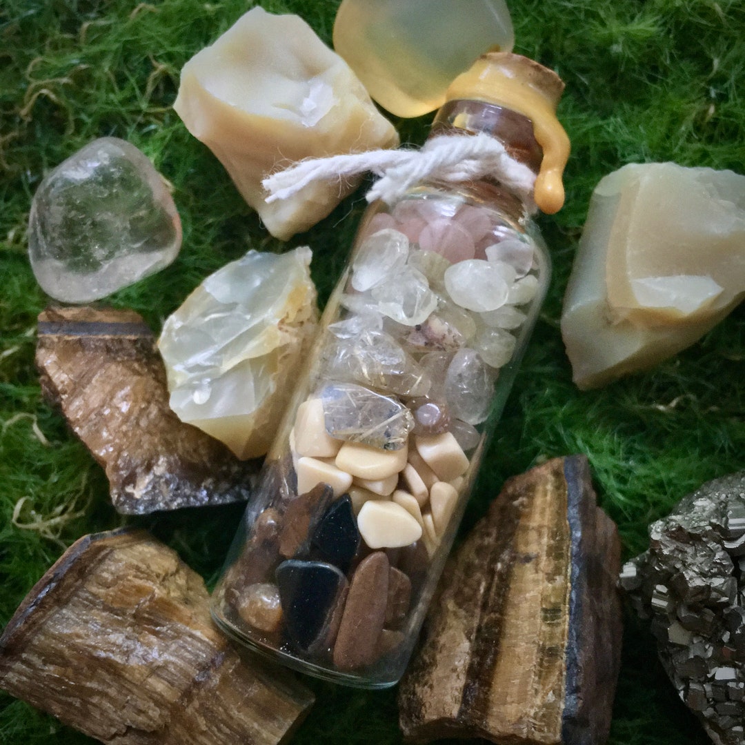 Solar Plexus Chakra Gemstone Jar - Manipura Healing Amulet - Etsy