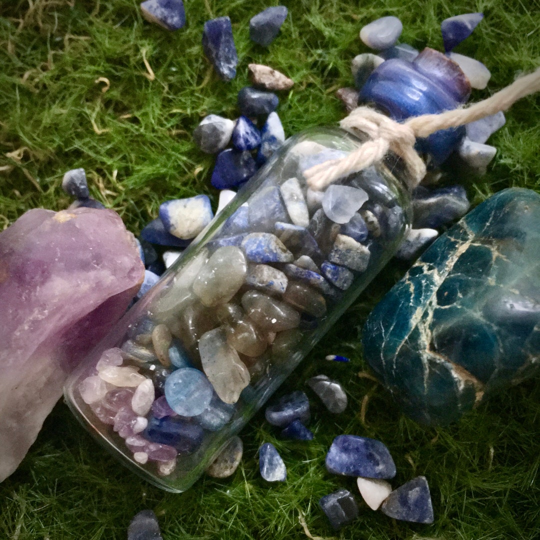 Third Eye Chakra Gemstone Jar - Ajna Healing Amulet - Etsy
