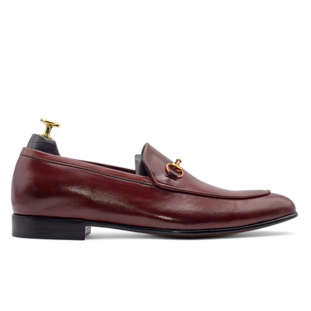 Bespoke Handmade Burgundy Leather Loafers | Premium Leather Slip-on ...