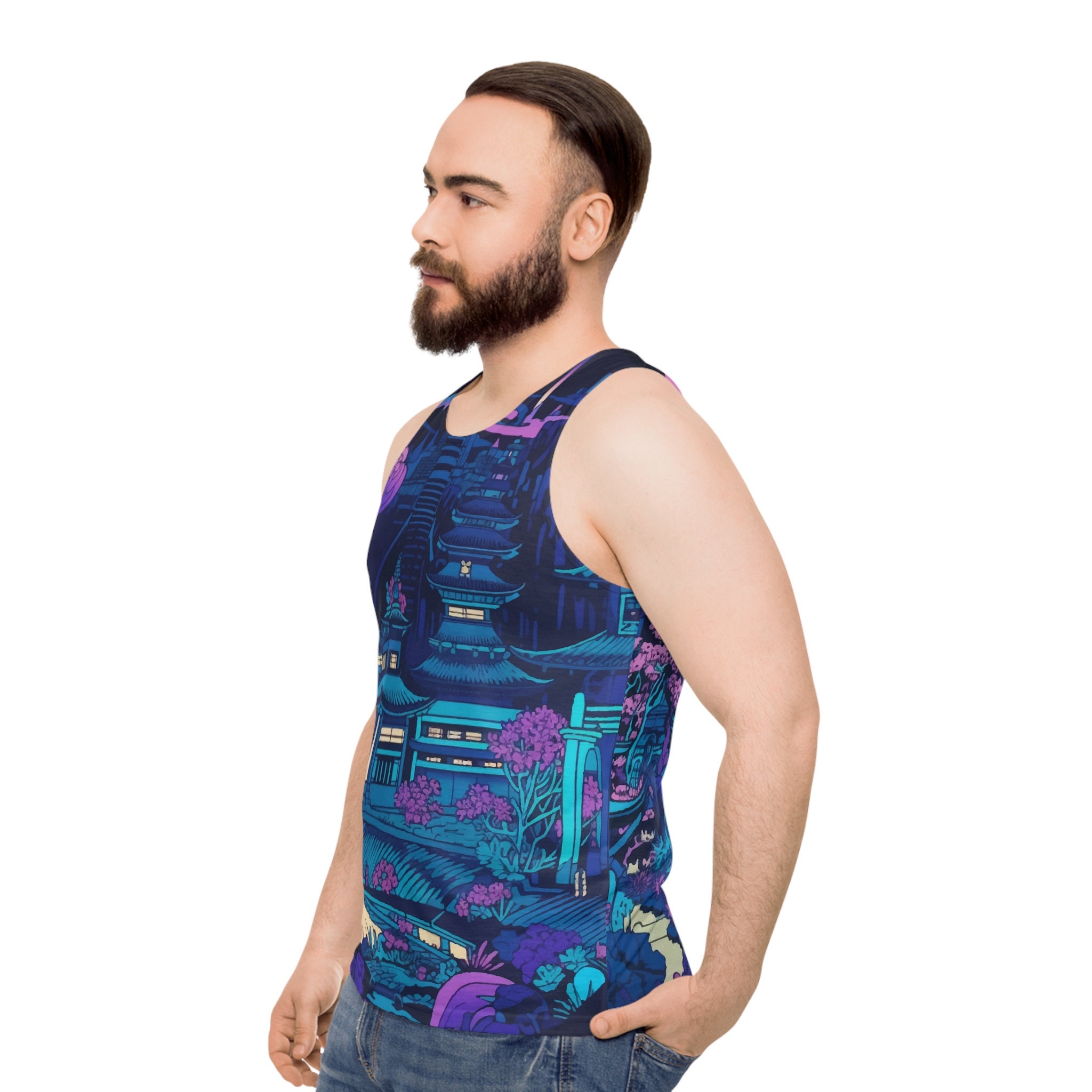 Neon Unisex Tank Top of Japanese Temples sold by Diego Nascimento | SKU ...