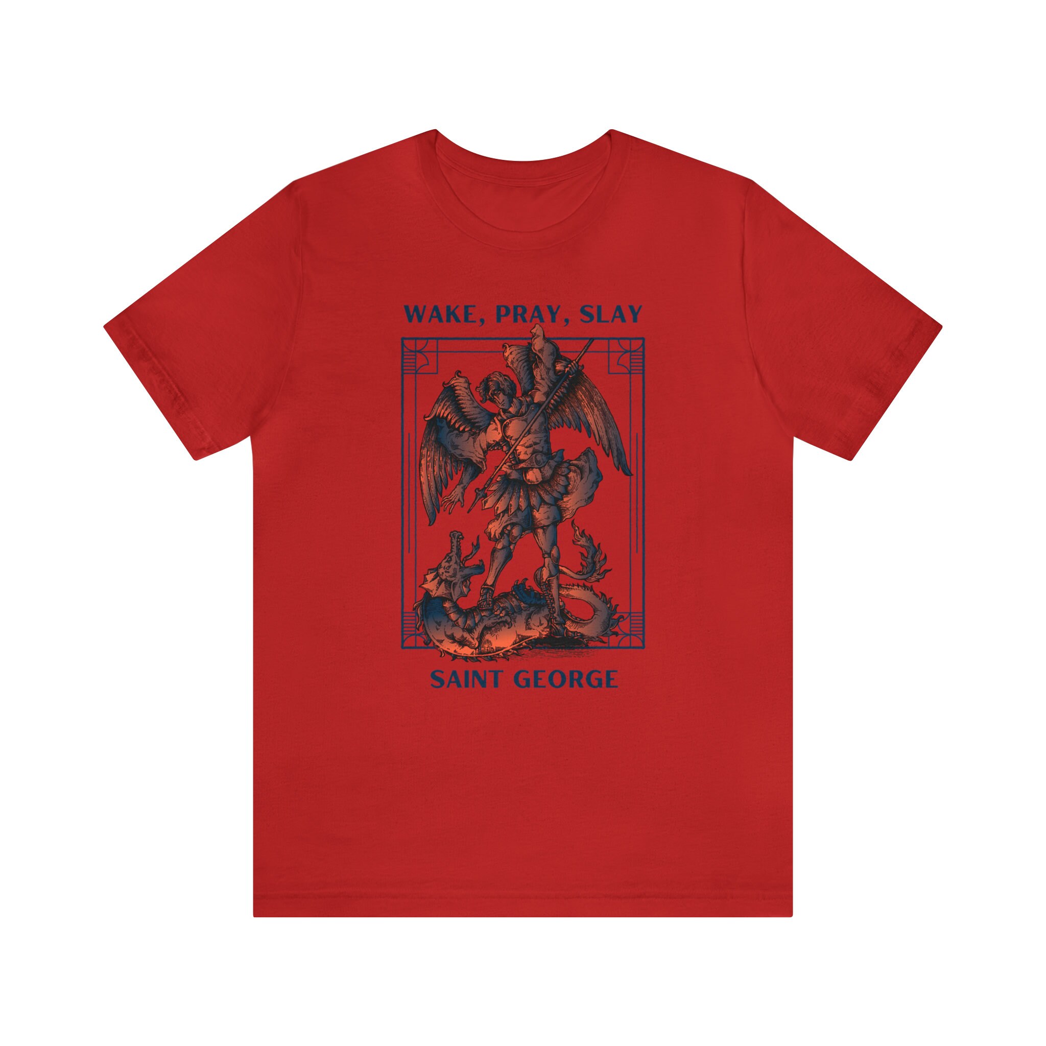 Saint George With Prayer on Back Shirt. Soft Graphic T-shirt - Etsy