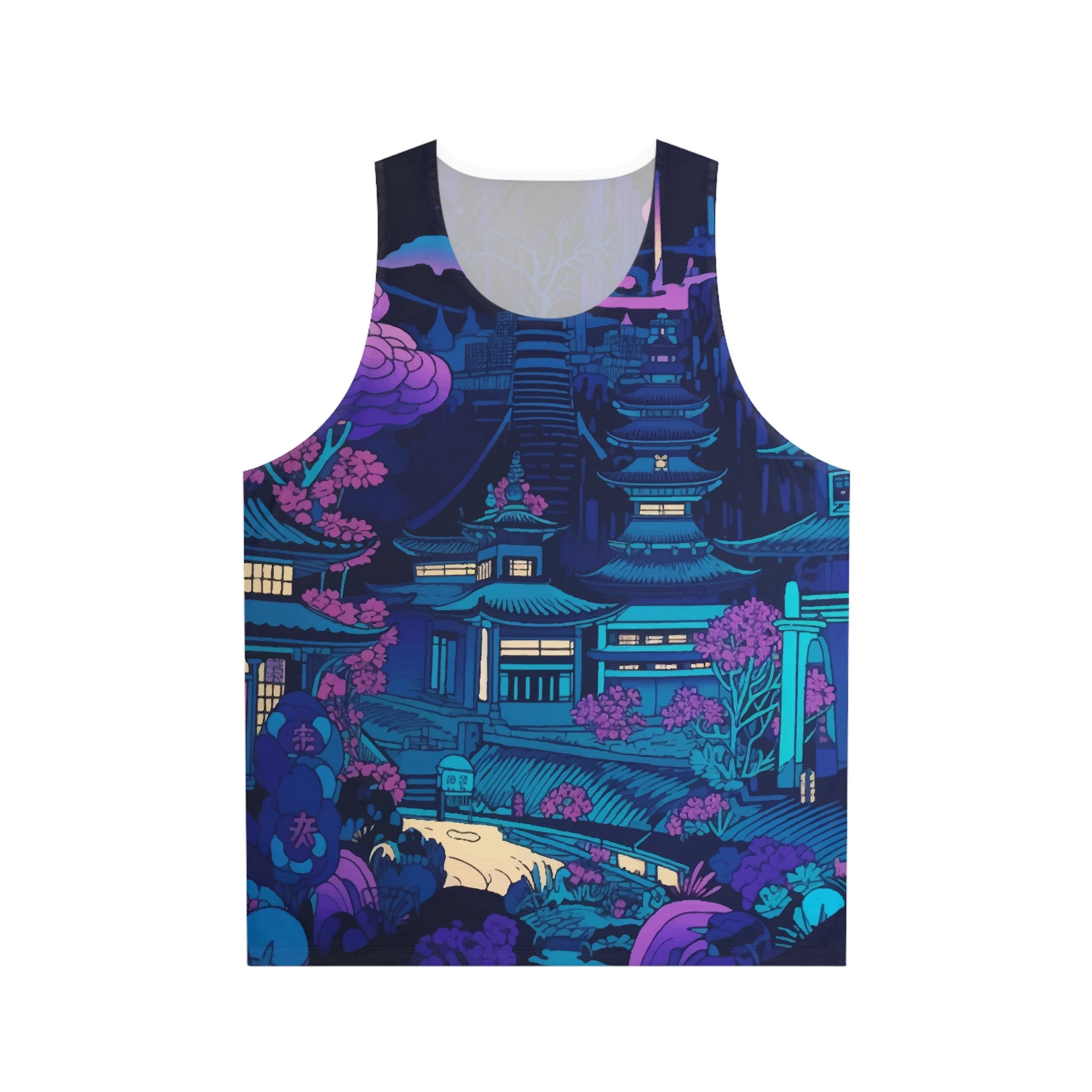 Neon Unisex Tank Top of Japanese Temples sold by Diego Nascimento | SKU ...