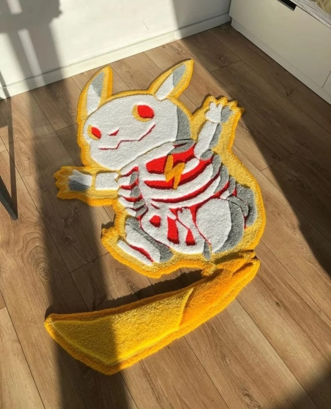 Hand Made Tufted Pikachu Rug for Kids Room, Pikachu Rug for Bedroom ...