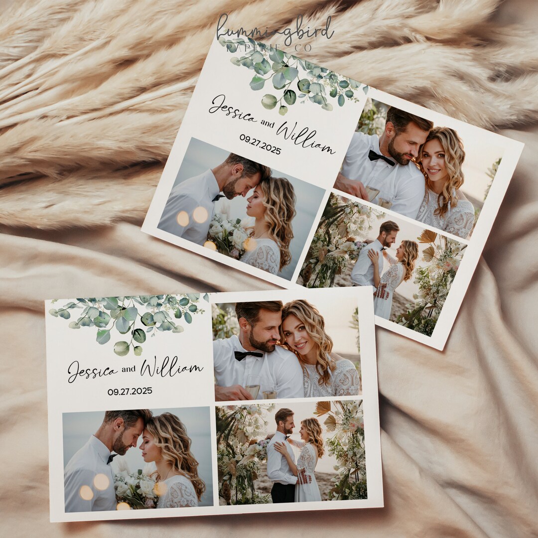 Eucalyptus Photobooth Template With Rustic Chic Greenery, 4x6 Photo ...