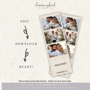 Elegant Photobooth Template, Cream, Beige and Black Design, 2x6 Photo ...