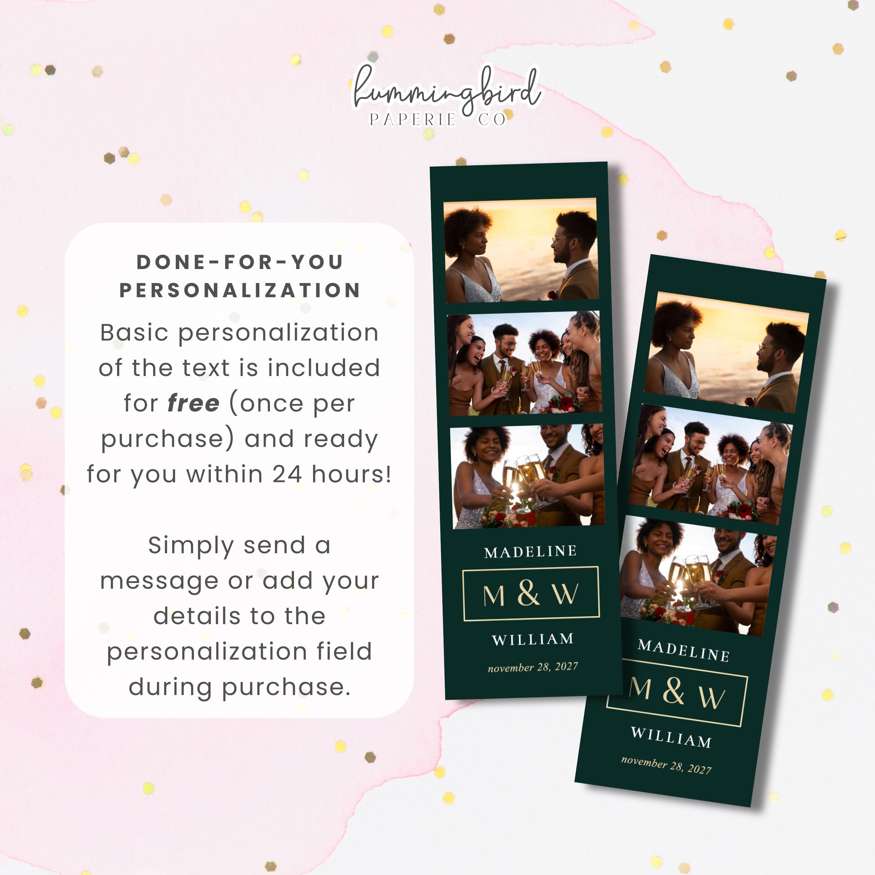 Emerald & Gold Foil Wedding Photo Booth Template and Minimalist Luxe ...