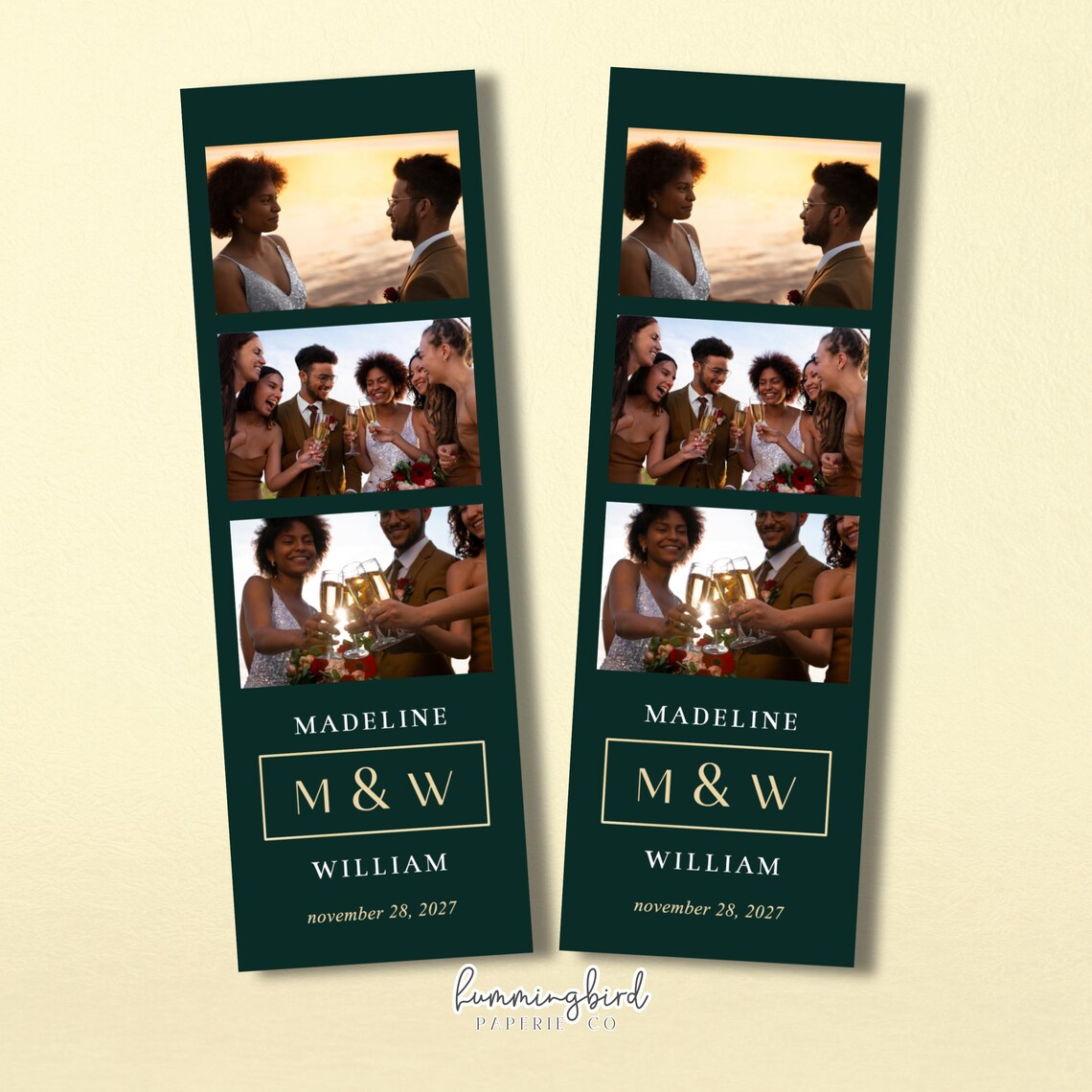 Emerald & Gold Foil Wedding Photo Booth Template and Minimalist Luxe ...