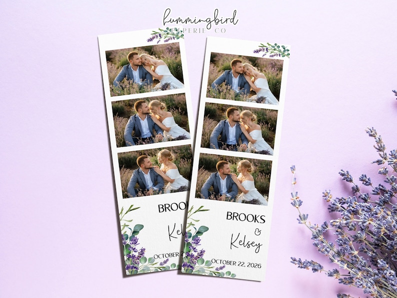 Modern Elegant Photo Booth Template With Rustic Eucalyptus and Lavender ...