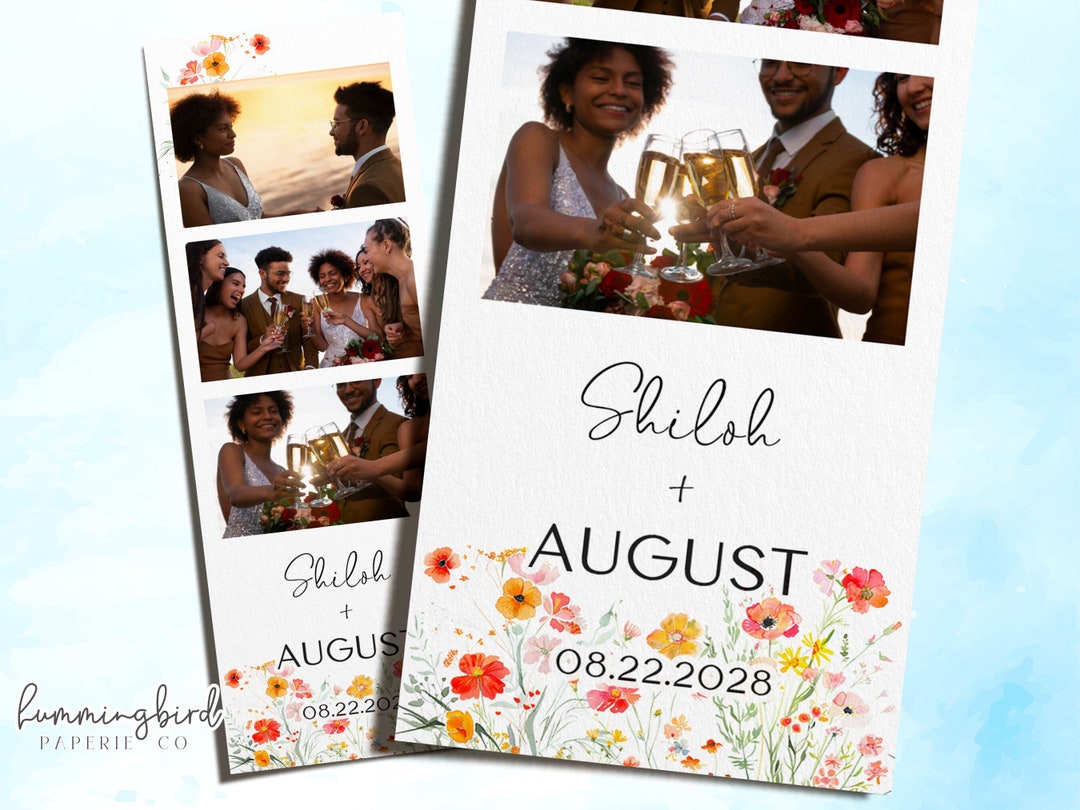 Bright Wildflower Floral Photobooth Template for Spring or Summer ...
