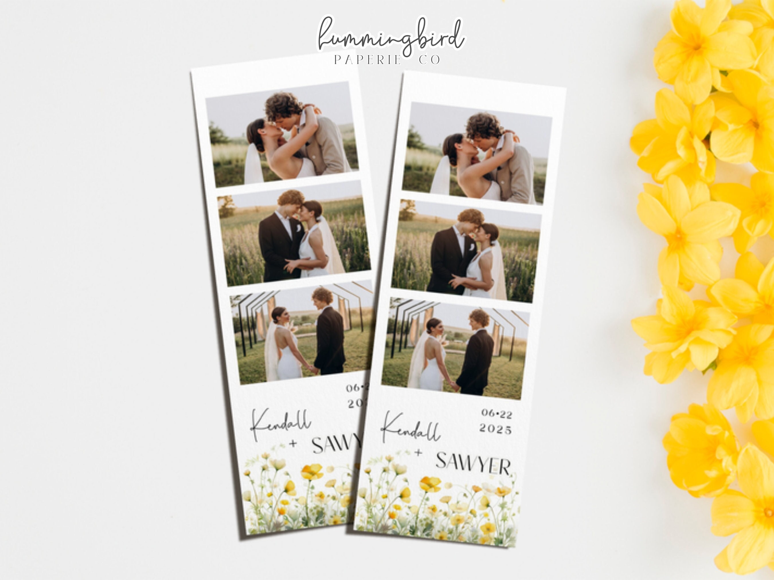 Simple Floral Photo Booth Template for Spring Wedding in Buttercup ...