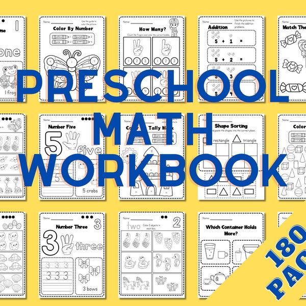 Preschool Workbook - Etsy