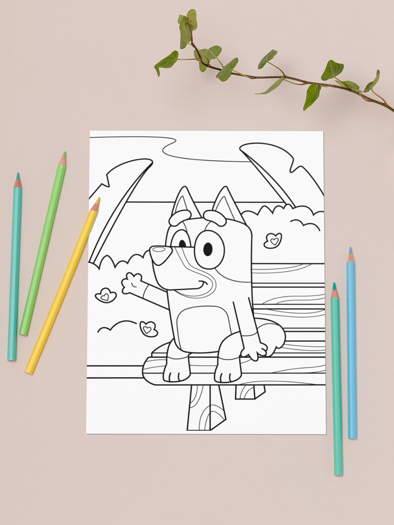 Blue Dog Cartoon Characters Coloring Book for Kids 50 Printable Pages ...