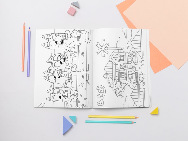 Blue Dog Cartoon Characters Coloring Book for Kids 50 Printable Pages ...