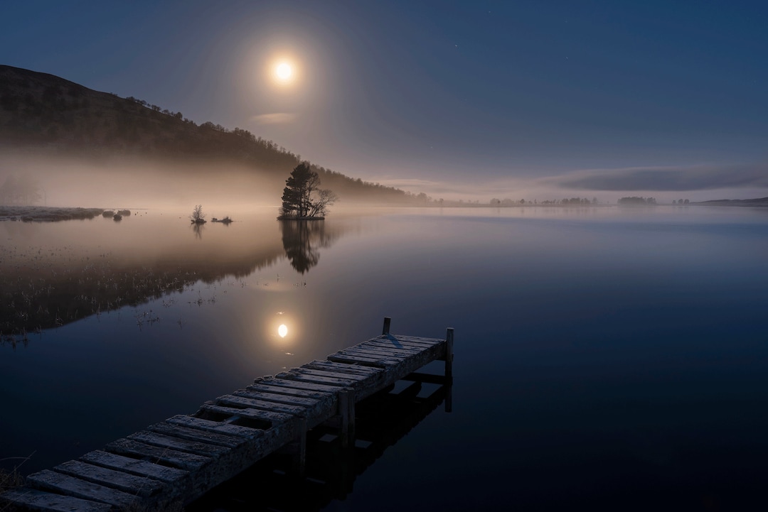 Moonset, Full Moon, Fine Art Print, Wall Decor, Landscape, Signed ...