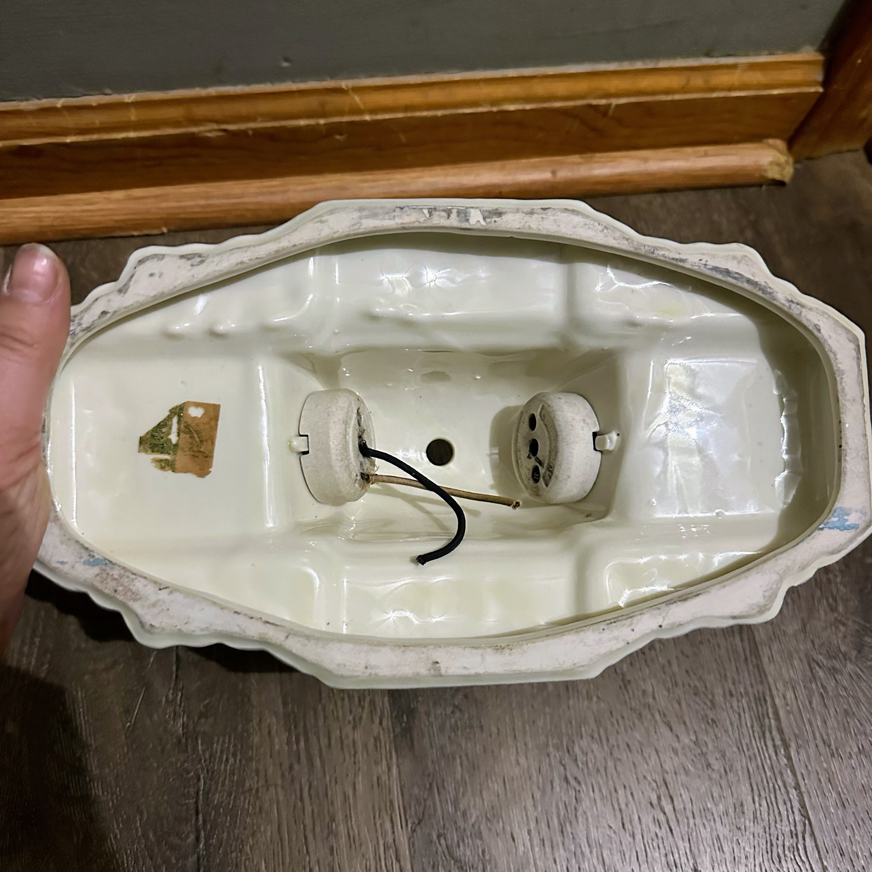 Vintage Porcelier Porcelain Ceramic Double Socket Ceiling Light Fixture ...