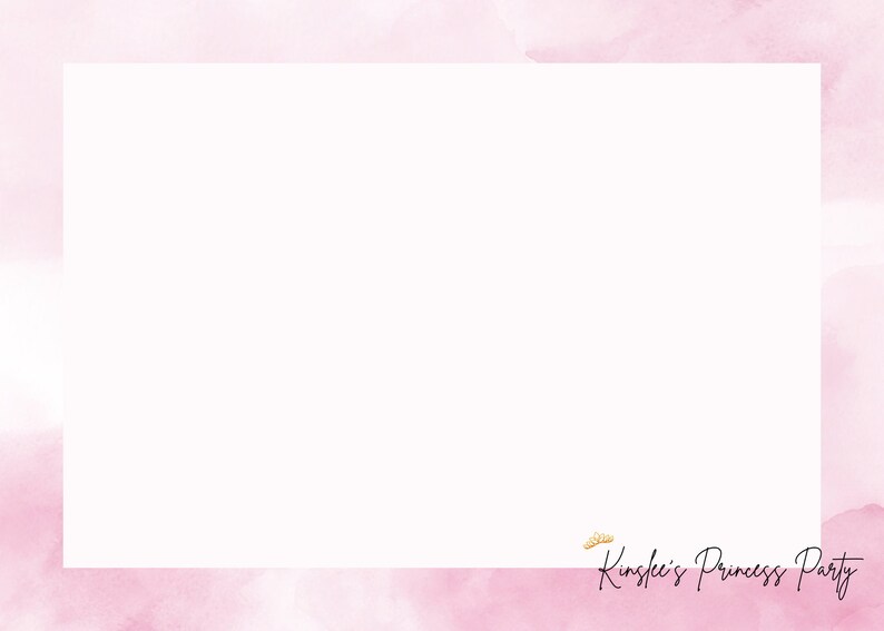 Princess Birthday Party Thank You Note, Customized Digital Download ...