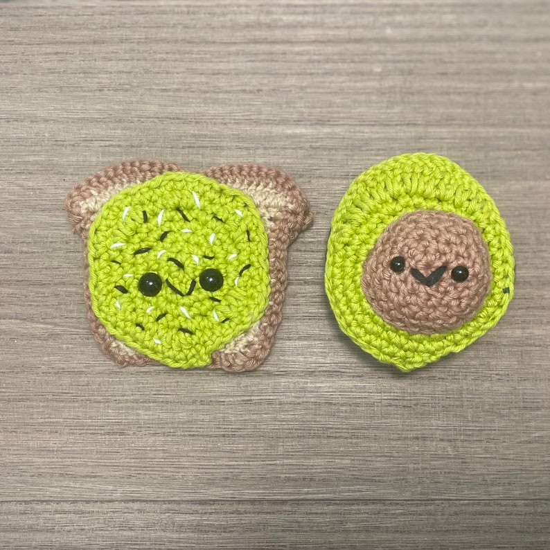 Avocado & Toast Amigurumi Pieces - Etsy