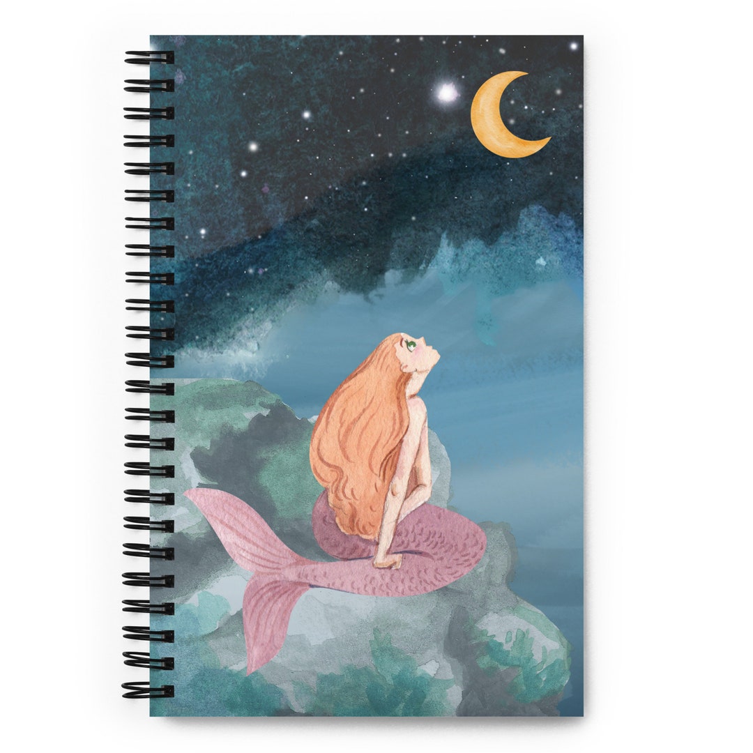 Mermaid Watercolor Spiral Notebook Gift for Girls Teens Women, Mermaid ...
