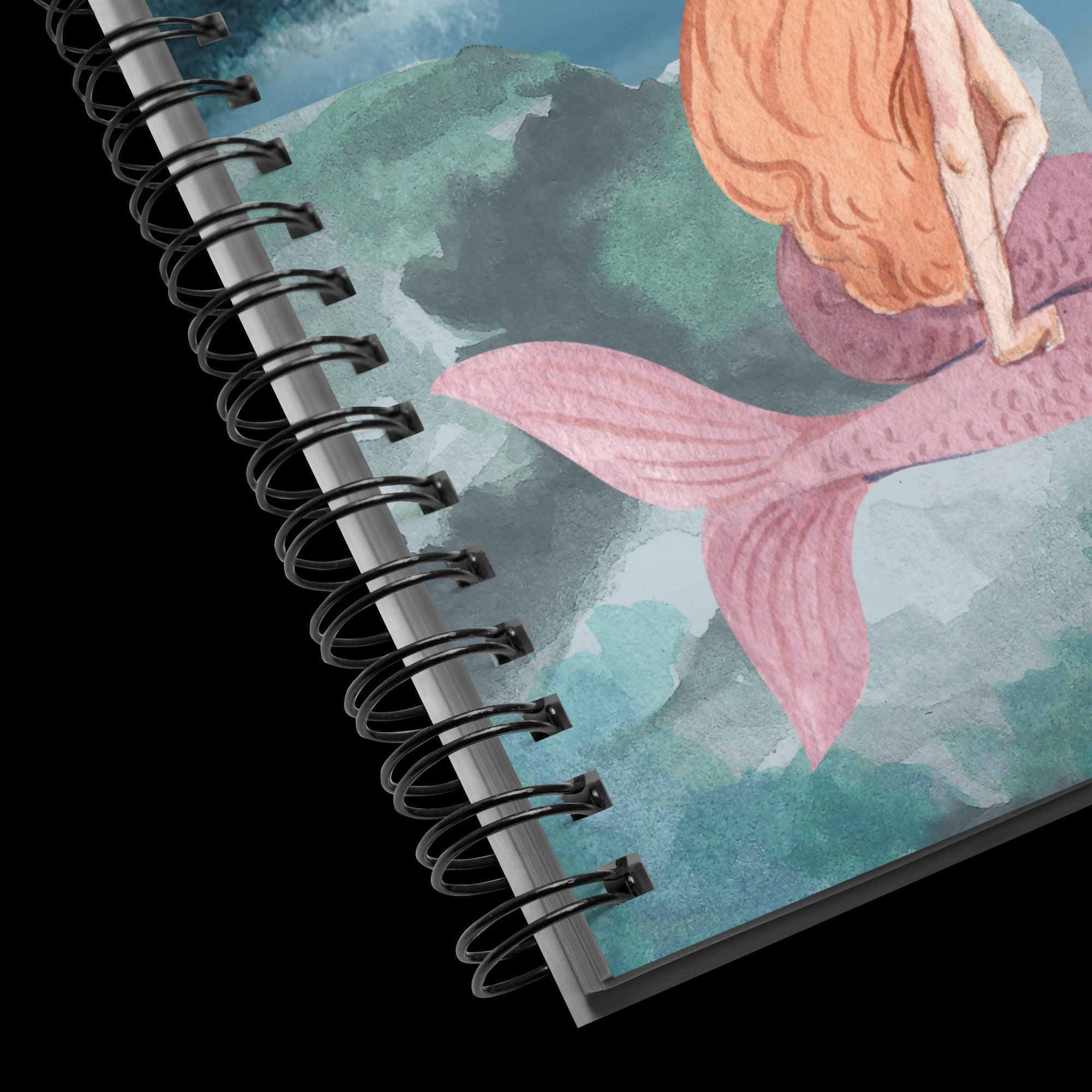 Mermaid Watercolor Spiral Notebook Gift for Girls Teens Women, Mermaid ...
