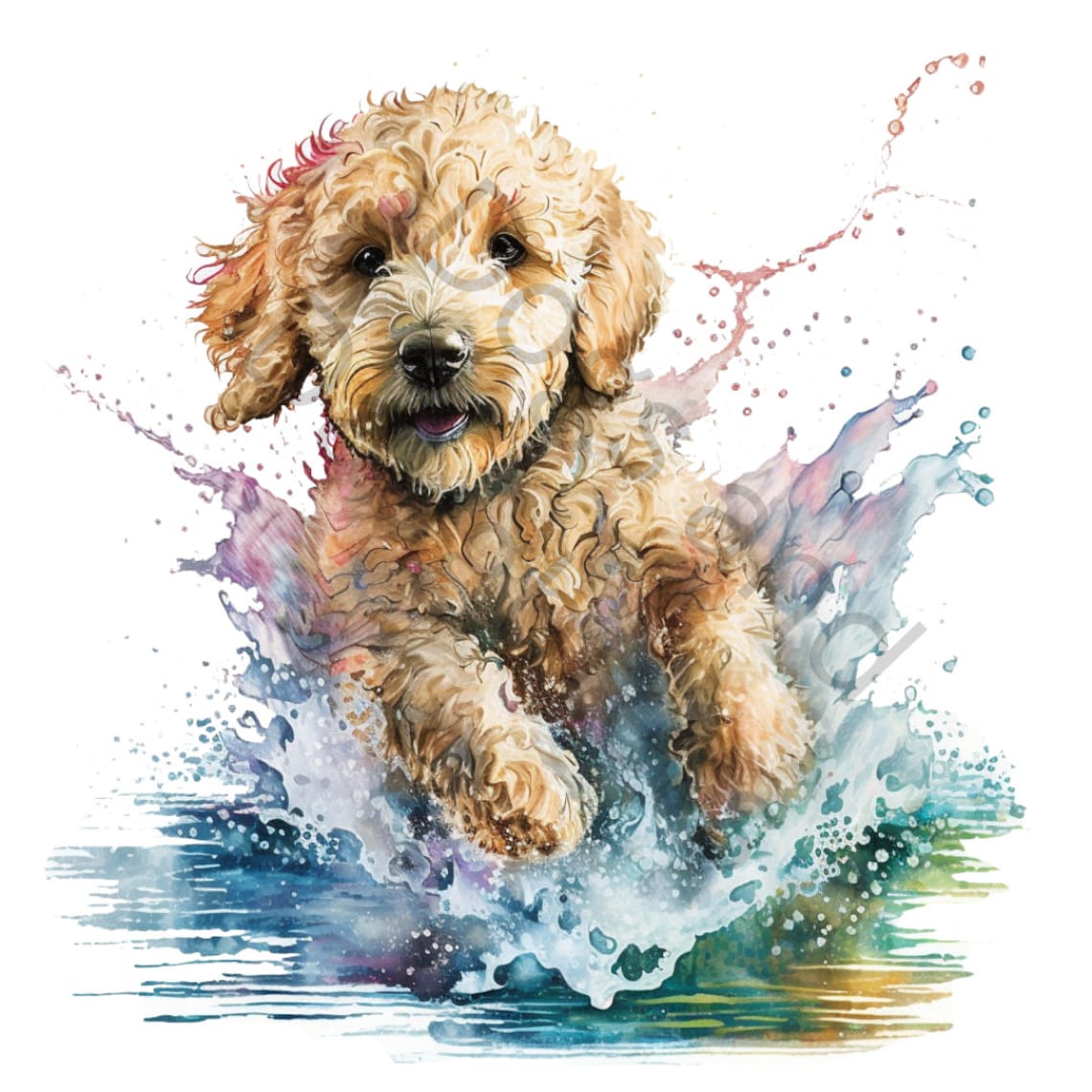 Goldendoodle Clipart, Dog PNG, Golden Doodle PNG, 300 DPI, Cute Dog ...