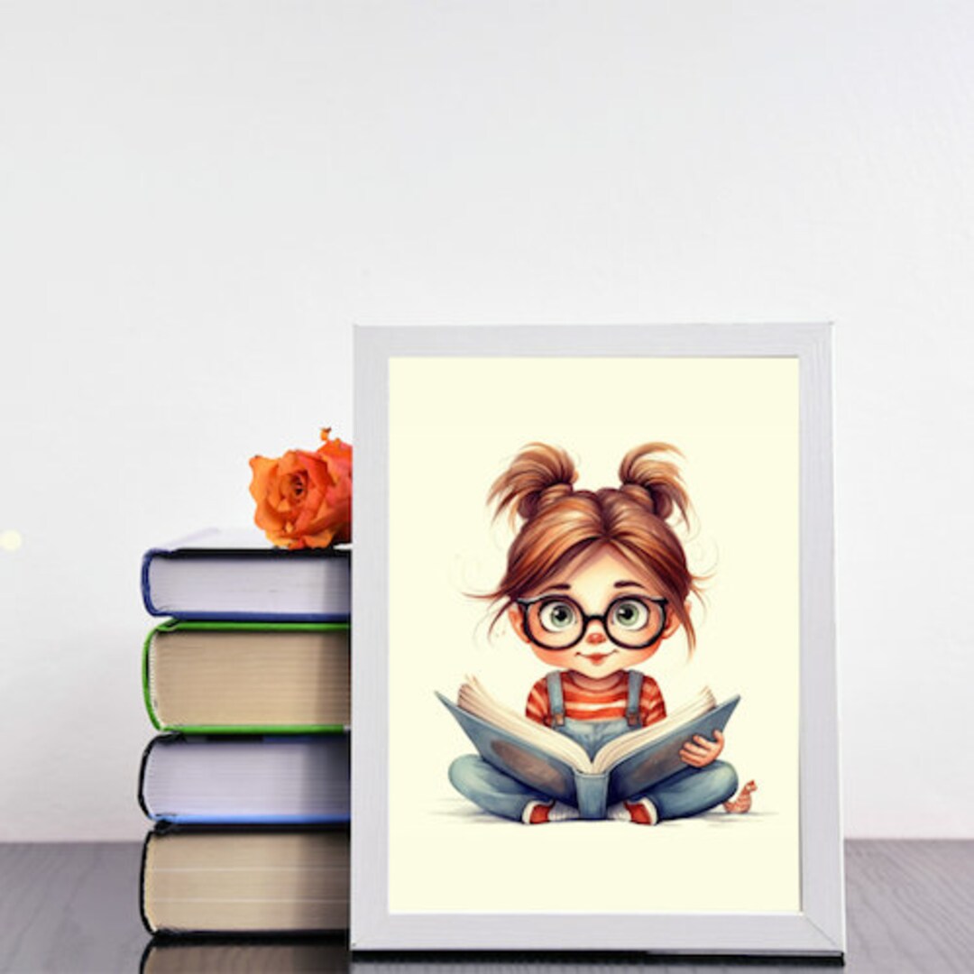 Printable Set of 3 Bookworm and Book Lovers kid's Series - Etsy