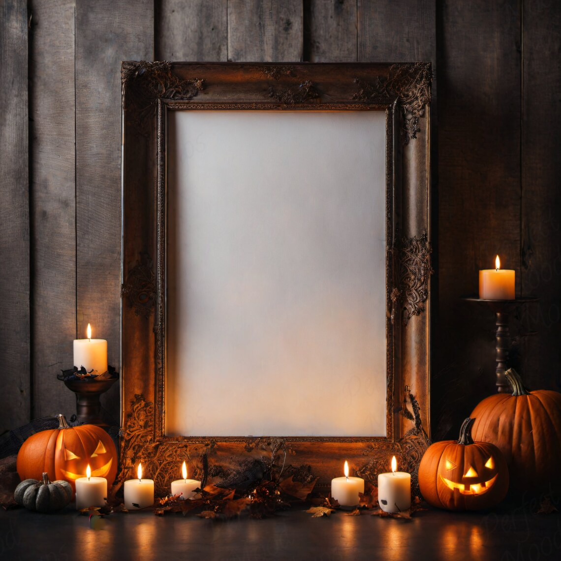 Halloween Theme Digital Frame Mockup, Scary and Mysterious Atmosphere ...