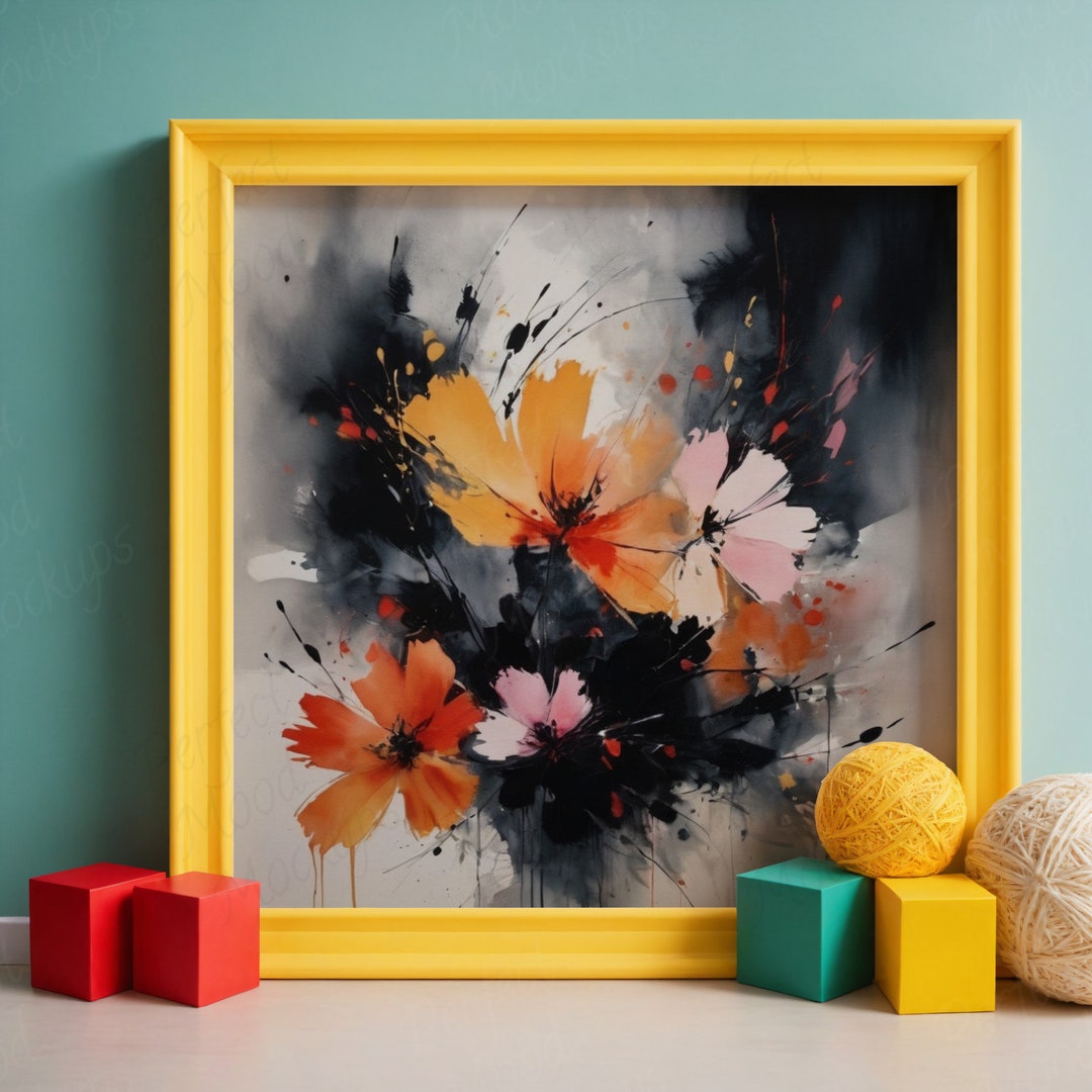 Square Digital Frame Mockup in a Child's Room Decor | Easy Integration ...