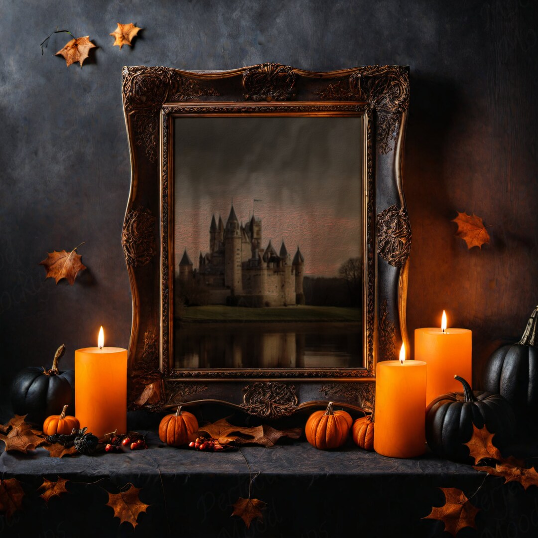 Digital Mockup of Halloween Themed Wall Vertical Frame With Unique ...