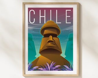 Easter Island Chile Travel Wall Art Poster Print - Etsy