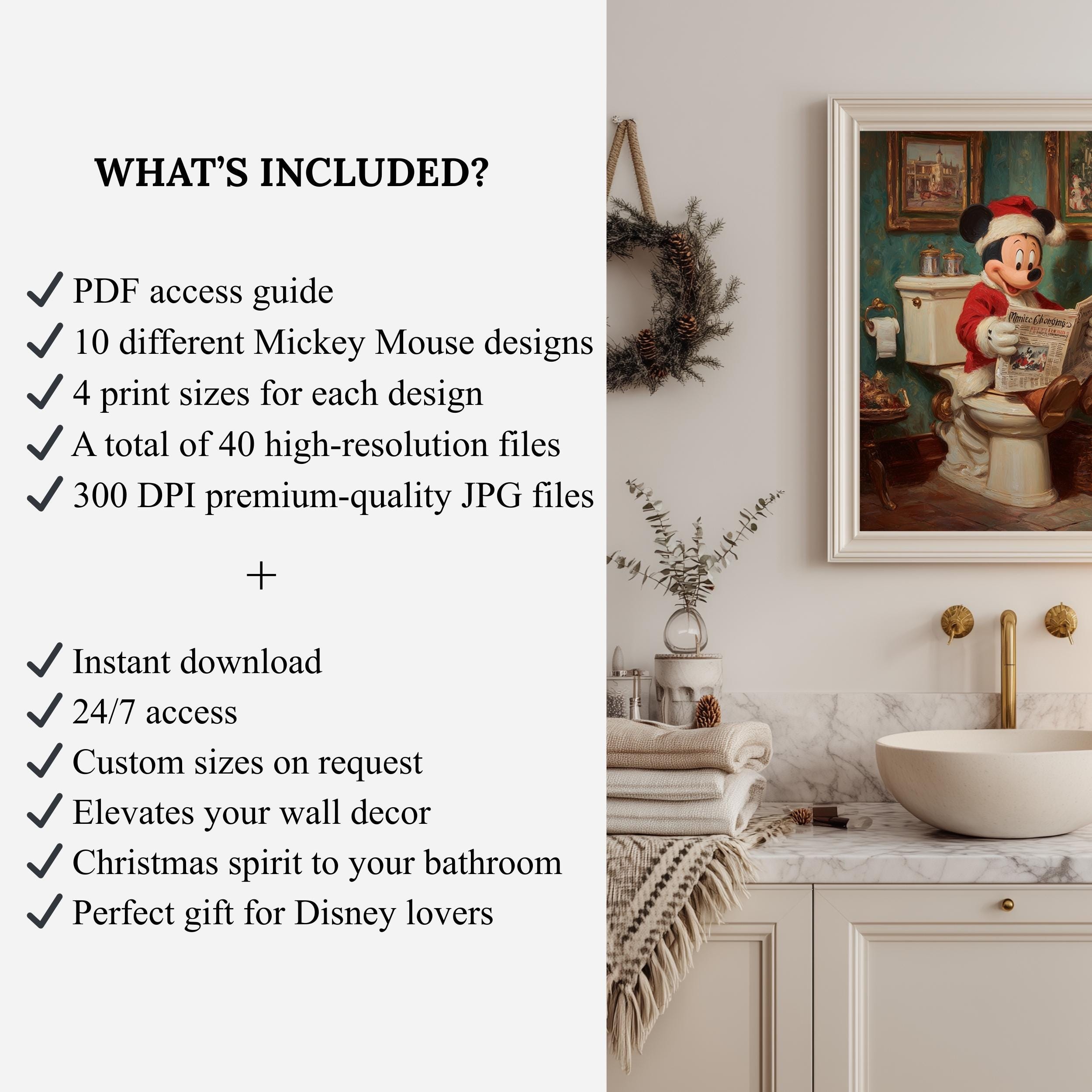 Disney Bundle Set of 5 Mickey & Minnie Christmas Kitchen Decor, Family ...