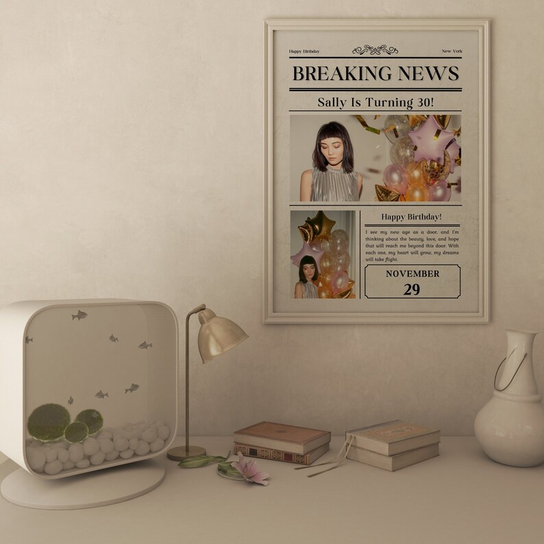 Custom Unique Birthday Newspaper, Personalised Photo & Name Birthday ...