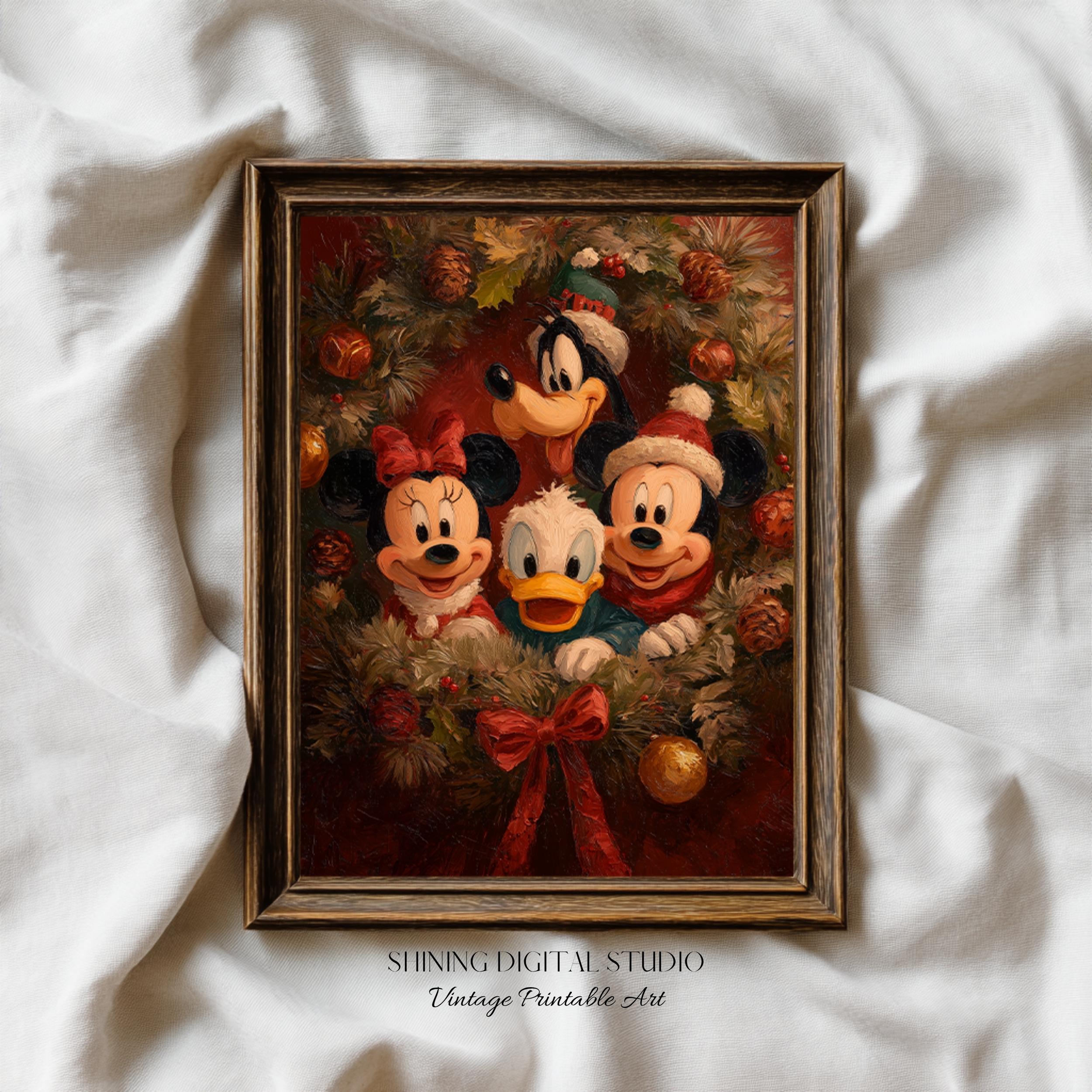 Christmas Retro Disney Santa Mickey and Friends, Disney Characters Family Merry Christmas ...