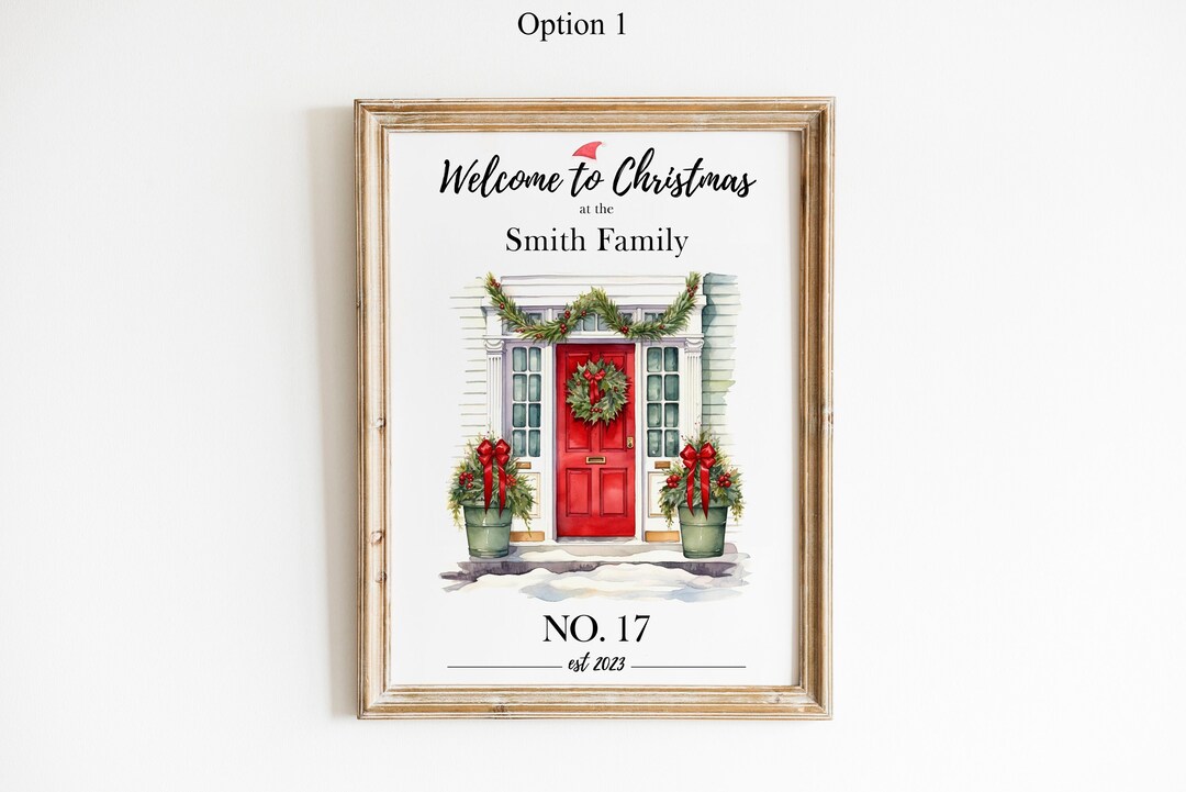 Christmas Custom House Number, Christmas House Custom Family Name Sign ...