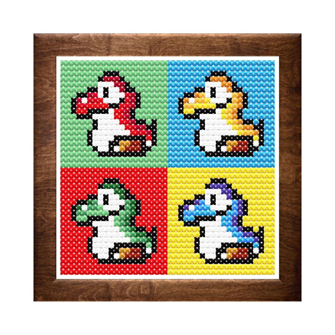 Retro Super Mario Small Yoshi Inspired Cross Stitch Pattern PDF Instant ...