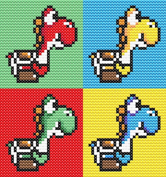 Retro Super Mario Yoshi Inspired Cross Stitch Pattern PDF Instant ...