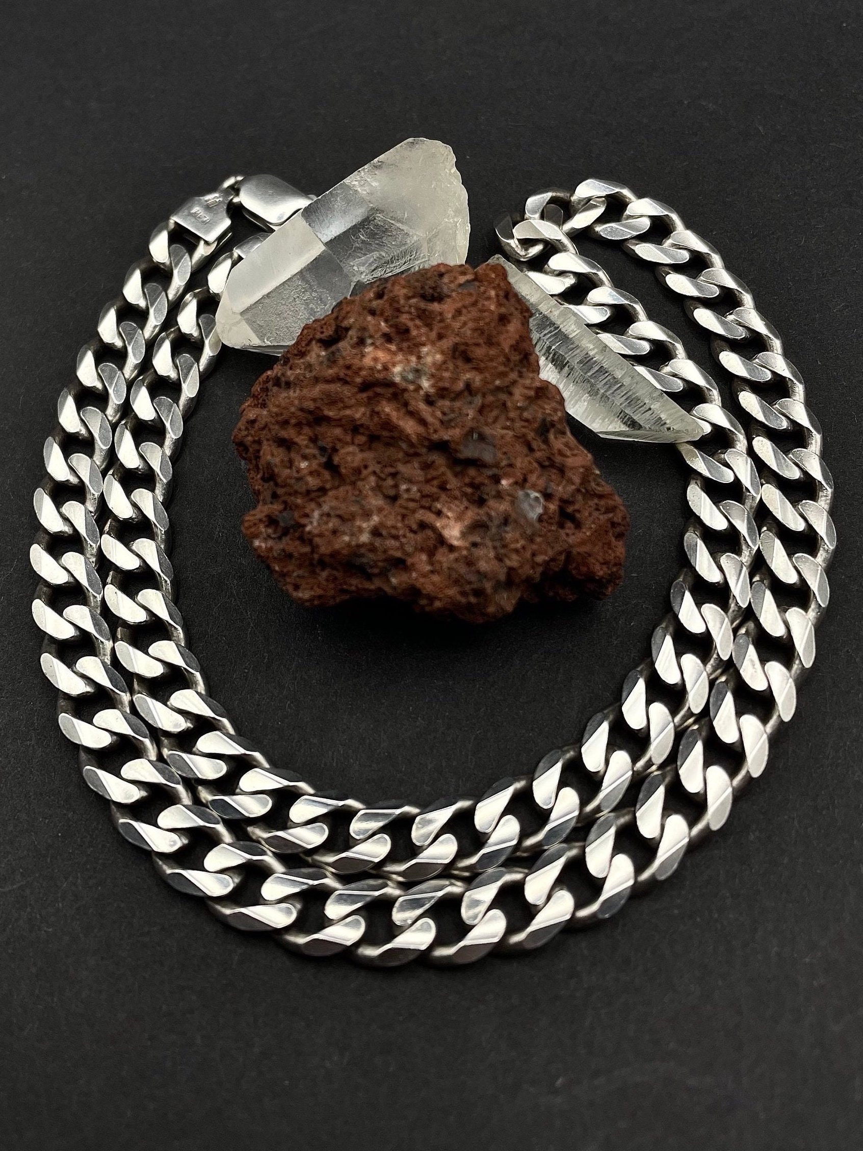 8mm Miami Cuban Link Chain. Stunning Solid 925 Sterling Silver. Chunky ...